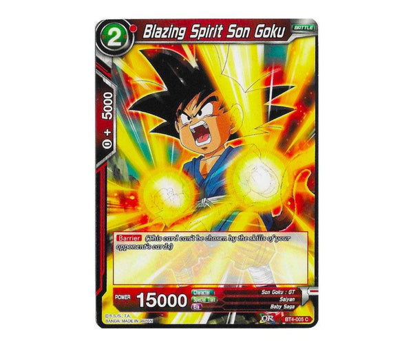Dragon Ball Super CG: Blazing Spirit Son Goku BT4-005 - Colossal Warfare – Romulus Games
